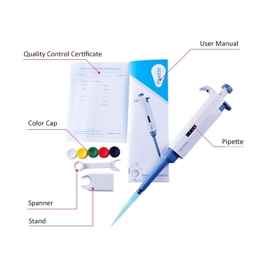 Single Channel Micropipette 0.1-2.5µl/0.5-10µl/5-50µl/20-200µl/100 ...
