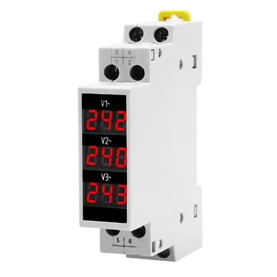 Three Phase AC Modular Voltmeter, Din Rail Mount | ATO.com