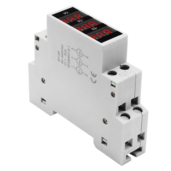 Three Phase AC Modular Voltmeter, Din Rail Mount | ATO.com