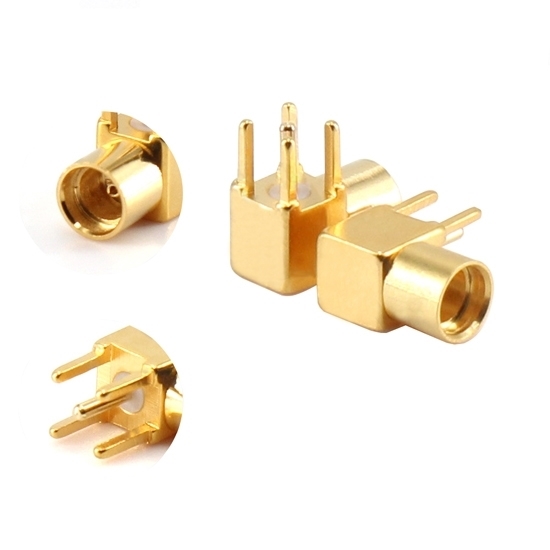 MMCX Female Right Angle RF Coaxial Connector, PCB Mount | ATO.com