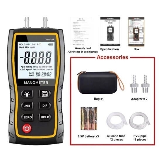 Digital Differential Pressure Manometer, ±3 kPA | ATO.com