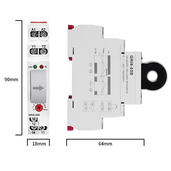 Current Monitoring Relay, 2-20A Adjustable, AC/DC24V-240V | ATO.com