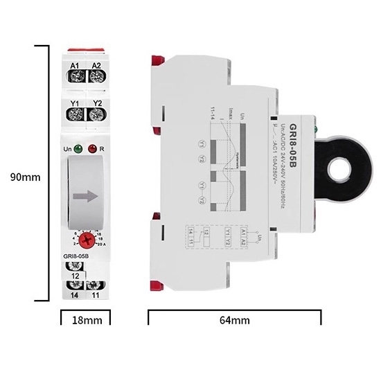 Current Monitoring Relay, 2-20A Adjustable, AC/DC24V-240V | ATO.com