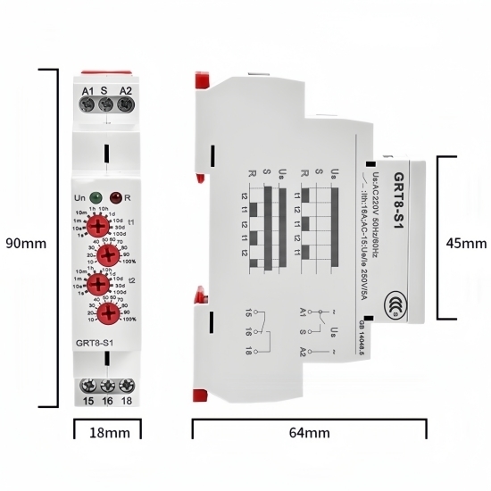 Asymmetric Cycler Timer Relay, SPDT, AC/DC 12V-240V | ATO.com