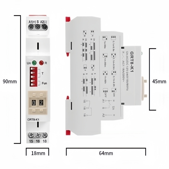 Digital Setting Timer Relay, SPDT, AC/DC 12-240V | ATO.com
